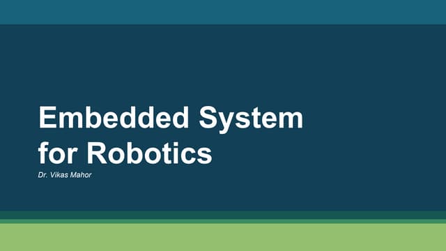 Robotics For Embedded Systems Pptx