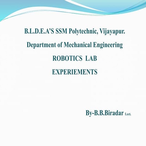 Robotics lab experiements | PPTX