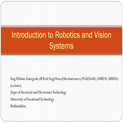 Introduction to Robotics and vision system | PDF