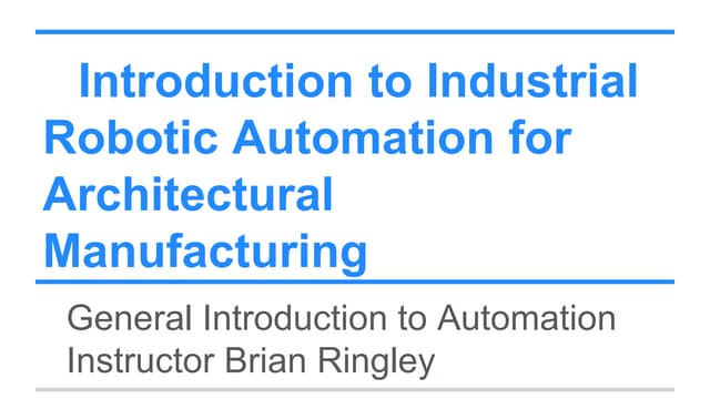 Robotics lecture 01 | PPTX Robotics lecture 01 | PPTX