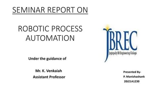 Robotic Process Automation Rpa Ppt