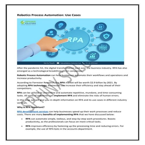 Robotics Process Automation Use Cases.pdf | Business I.T. | Business