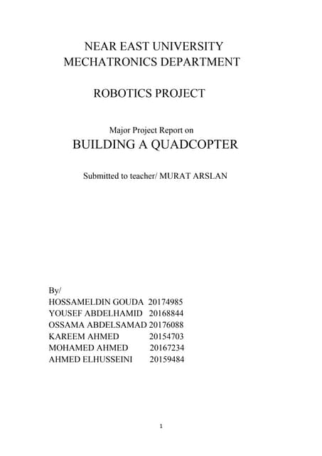 Drone project report | PDF