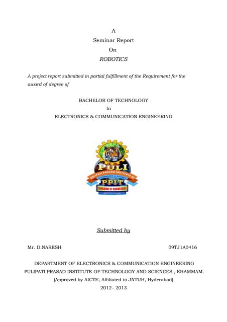 Internship Report on IOT & Robotics | PDF