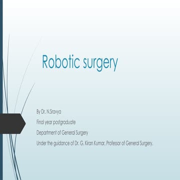 Robotic Surgery | PPTX
