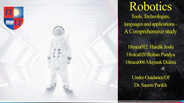 Robotic Tools And Technologies Ppt