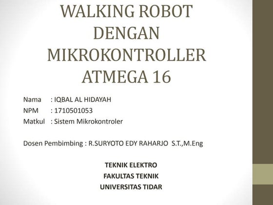PERANCANGAN WALKING ROBOT MOTOR GEAR | PPT
