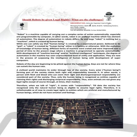 Robots & their legal rights | PDF