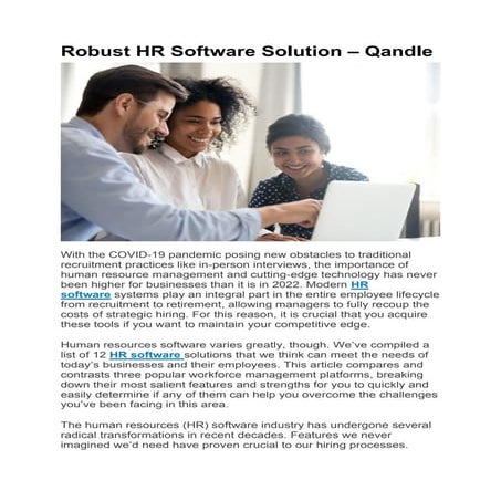 Robust HR Software Solution | PDF