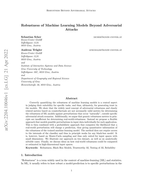 Robustness Of Machine Learning Models Beyond Adversarial Attackspdf Technology And Computing