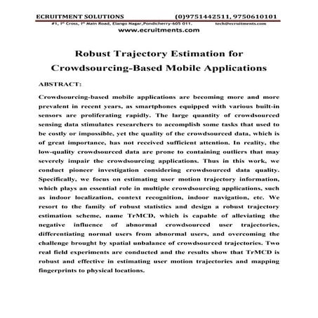 Robust Trajectory Estimation For Crowdsourcing Based Mobile