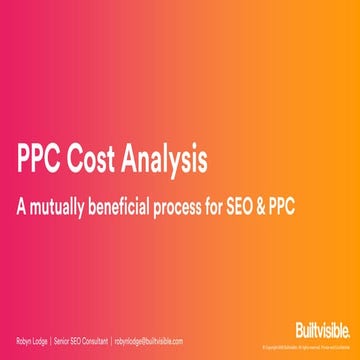 PPC Cost Analysis | Search Marketing Summit Australia 2 | PDF ...