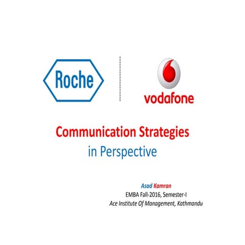 Roche vs Vodafone - Communication Strategies in perspective | PPT
