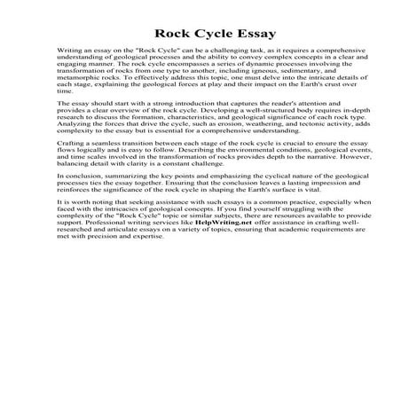 Rock Cycle Essay | PDF