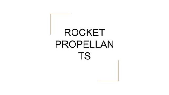 Solid rocket propellant | PPTX | Chemistry | Science