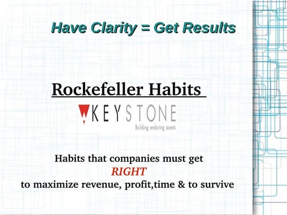 Mastering The Rockefeller Habits | Business Workshops Des Moines | PDF ...