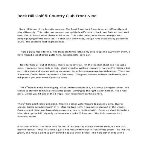 Swan Lake's Back Nine on Long Island New York | PDF