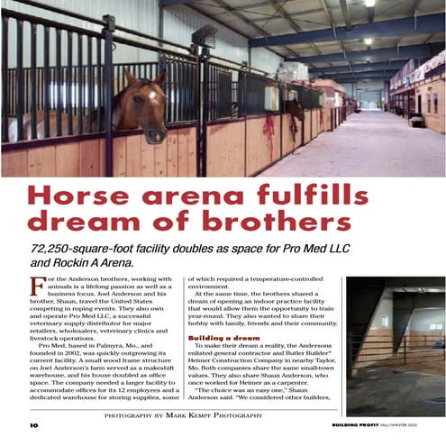 Horse arena fulfills dream of brothers | PDF