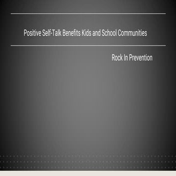 Positive Self-Talk Benefits Kids and School Communities | PPTX