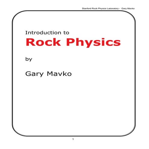 Rock Physics: Introduction | PDF