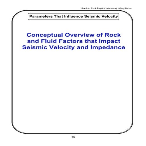 Rock Physics: Seismic Velocity | PDF