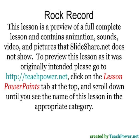 Rock record | PPT