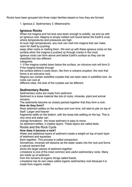 Types Of Rocks | PPT