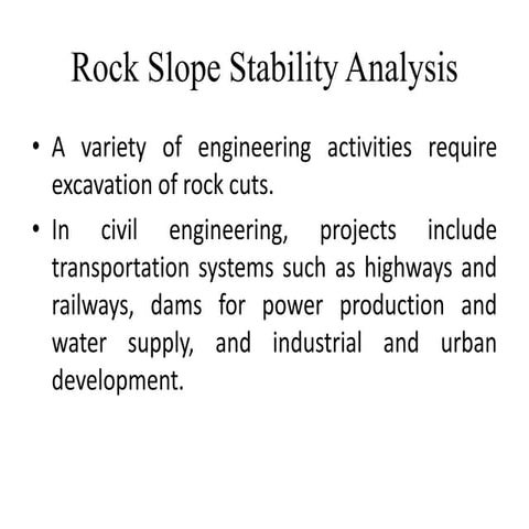 Rock slope stability analysis lec 1 | PPTX