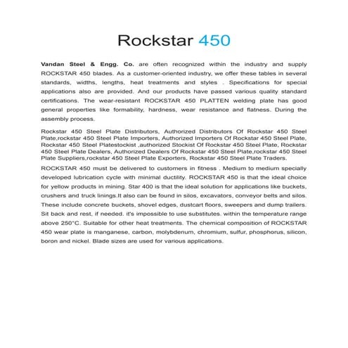 Rockstar 450 | PDF
