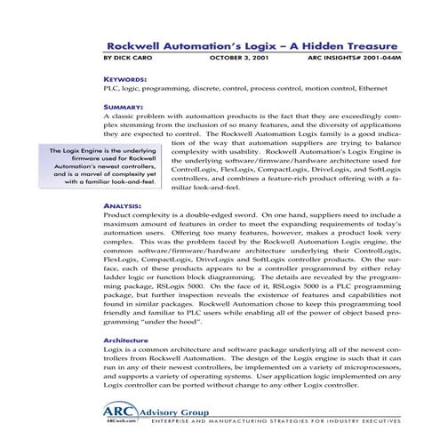 Rockwell automation's logix a hidden treasure | PDF | Computing ...