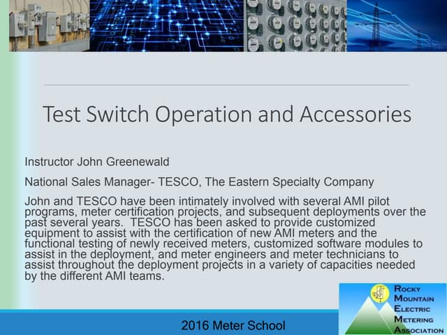 Test Switch Operation, Specification & Accessories | PPT