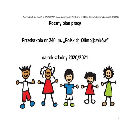 Roczny plan pracy w roku szkolnym 2020/2021 | PPT