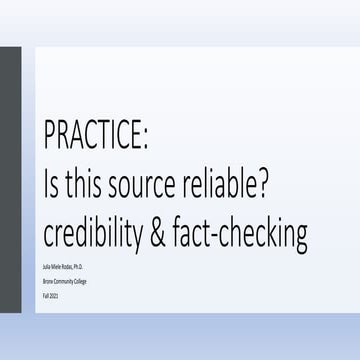 How to know if a source is reliable | PPT
