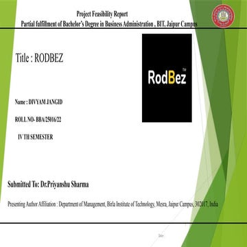 RODBEZ A BUSINESS STARTUP FOR BEST SURVI | PPTX