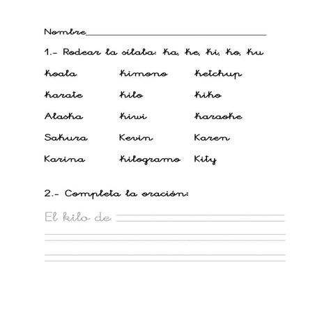Trabajar con la letra k | PDF