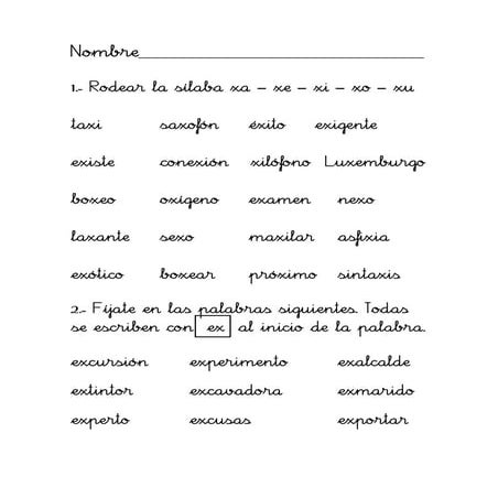 Trabajar con la letra x | PDF