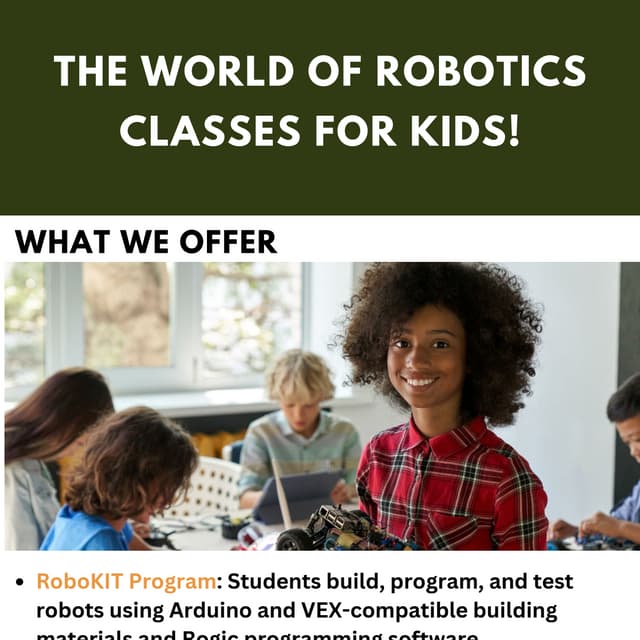 The World of Robotics Classes for Kids! | PDF