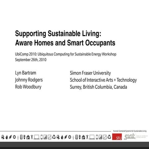 Supporting Sustainable Living: Aware Homes and Smart Occupants | PPT