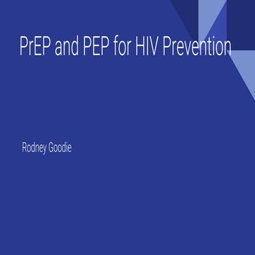 PrEP and PEP for HIV Prevention | PPTX