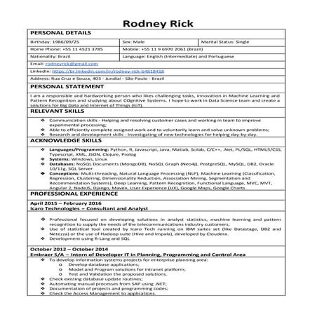 Rodney Rick - CV | PDF