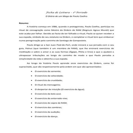 Ficha de leitura - Rodrigo | PDF