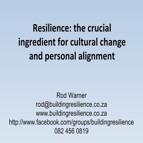 Rod Warner - Resilience | PPT