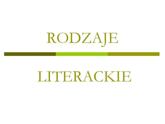 Rodzaje literackie4066 | PPT