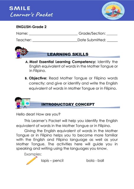 Esp 2 activity sheet q4 w1 | PDF