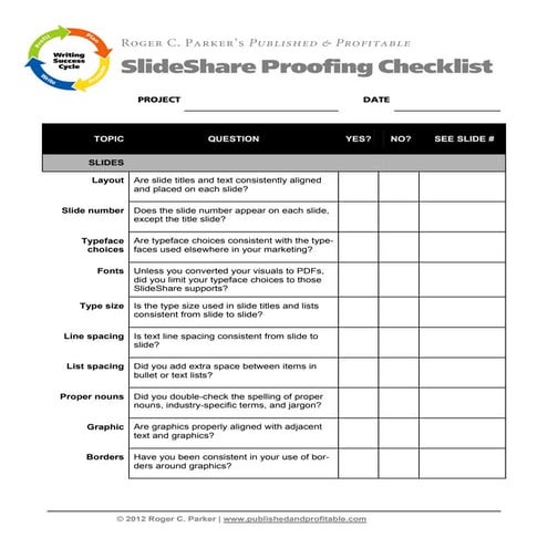 Roger cmi slide_share_proofing_checklist | PDF | Desktop Publishing ...