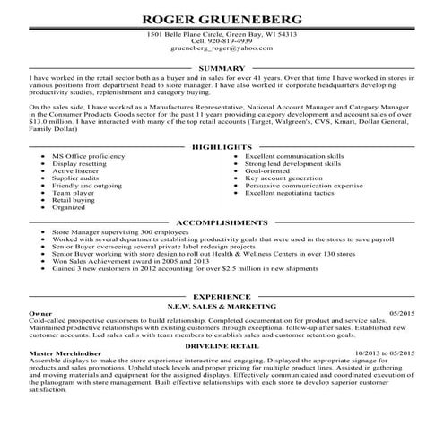 Roger grueneberg resume 102115 | PDF