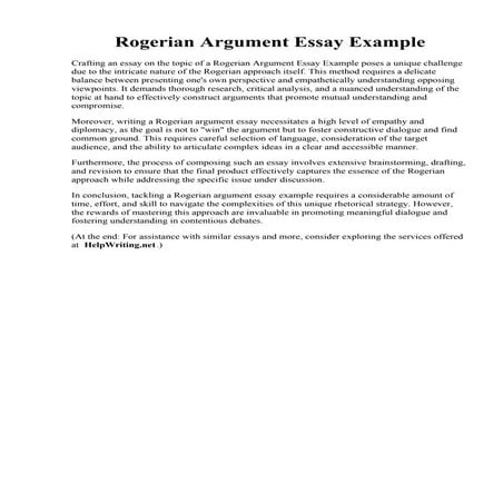 Rogerian Argument Essay Example. Rogerian Argument Essay Example ...