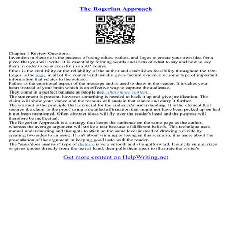 Rogerian Essay Example | PDF