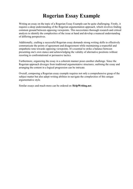 Rogerian Essay Example How To Write A Rogerian Essay Learn To Write The Best Material And Get