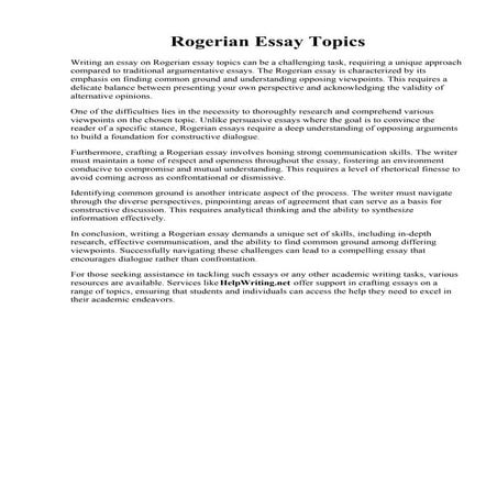 Rogerian Essay Topics | PDF | Large Business | Business